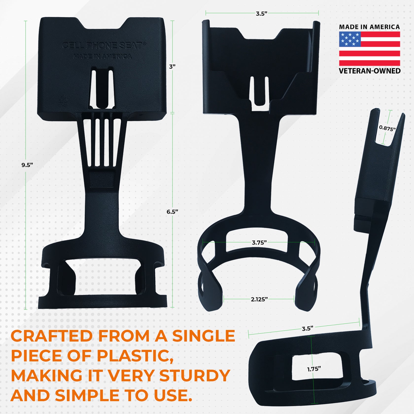 Cell Phone Seat | For Golf Carts, Boats, or Any Vehicle